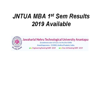 JNTUA MBA 1st Sem Results 2019 Released Check JNTU Anantapur Result