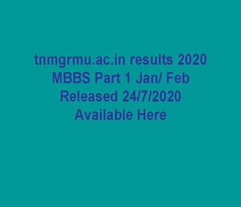 tnmgrmu.ac.in results 2020 (Out) Tamil Nadu Medical University MBBS ...