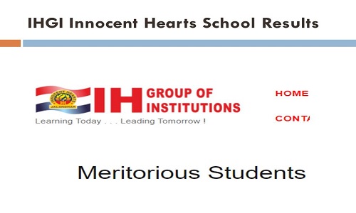 Innocent Heart Schools Results 2020-21(Link)-OUT ihgi.in Admission ...