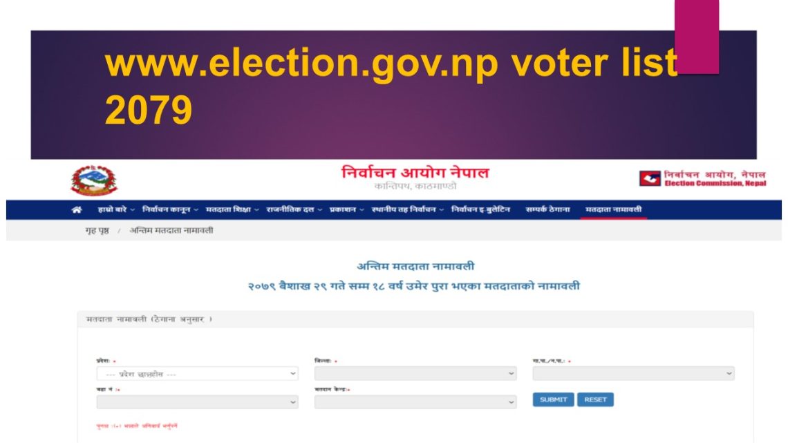 www.election.gov.np voter list 2079 PDF Nirbachan Aayog 2079 Result ...