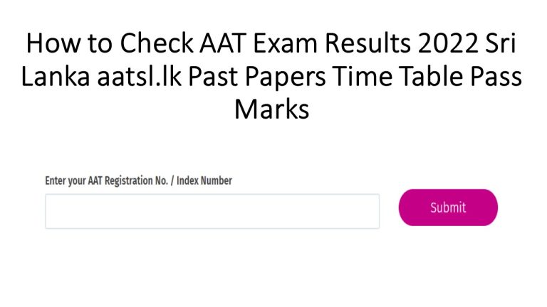 How to Check AAT Exam Results 2022 Sri Lanka aatsl.lk Past Papers Time ...