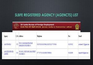 SLBFE Registered Agency List 2022-23 (Latest)|Check Sri Lanka Foreign ...