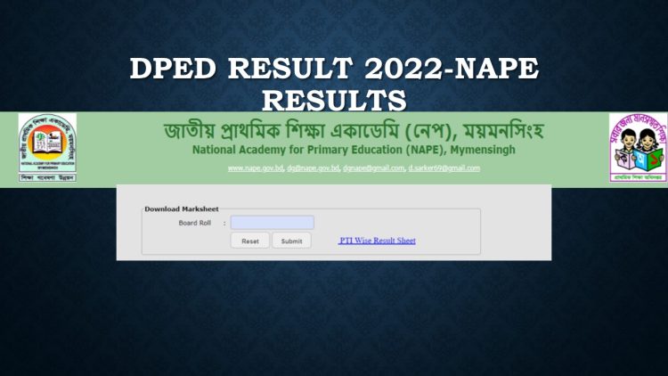 Dped Result 2023 Bd Nape Result