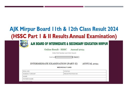 OUT-BISE AJK Mirpur Board Result 2024-link| 11th & 12th Class Azad ...