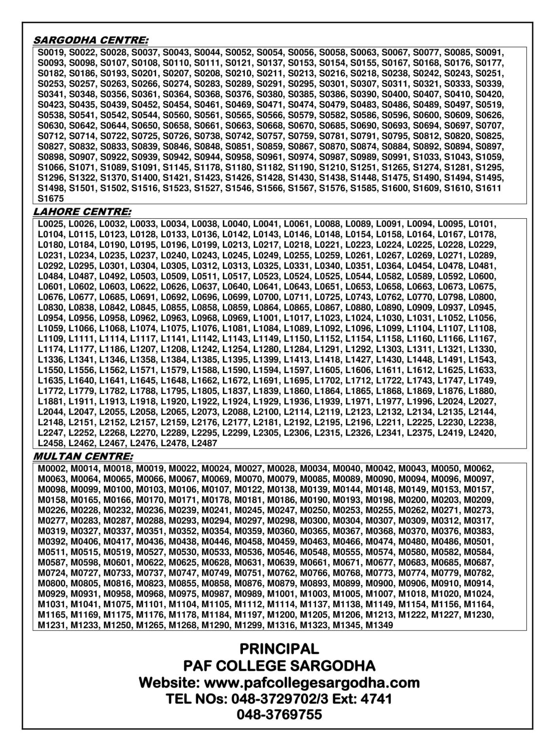 Link-PAF College Sargodha Result 2024| 8th Class Written Test ...