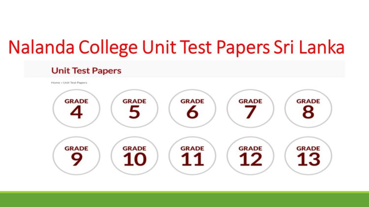 Nalanda College Unit Test Papers Answers Grade 5 6 7 8 9 10 11 Sinhala ...