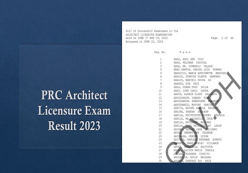 PRC Architect Licensure Exam Result 2023 @prc.gov.ph| ALE Results List ...