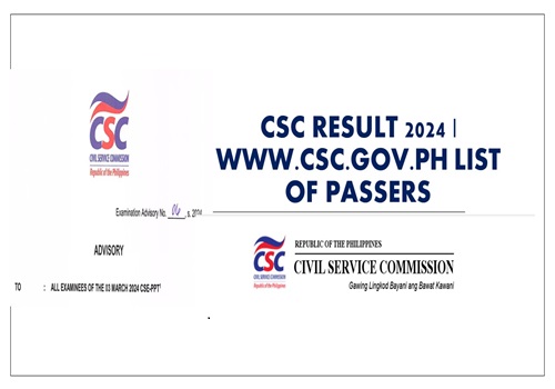 CSC Result 2024 | www.csc.gov.ph list of passers