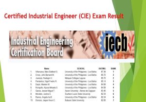 Industrial Engineering Board Exam Results 2023-Link 13th CIE Exam ...