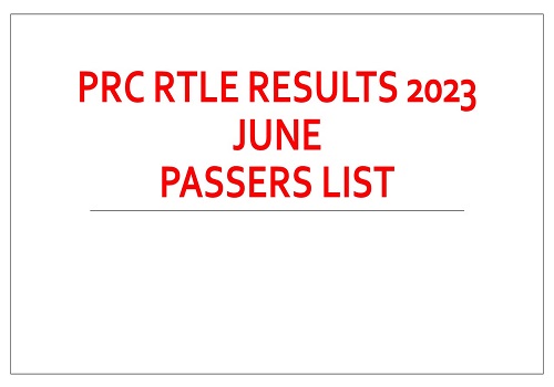PRC RTLE Results 2023 (June) Board of Radiologic Technology Licensure Exam Passers