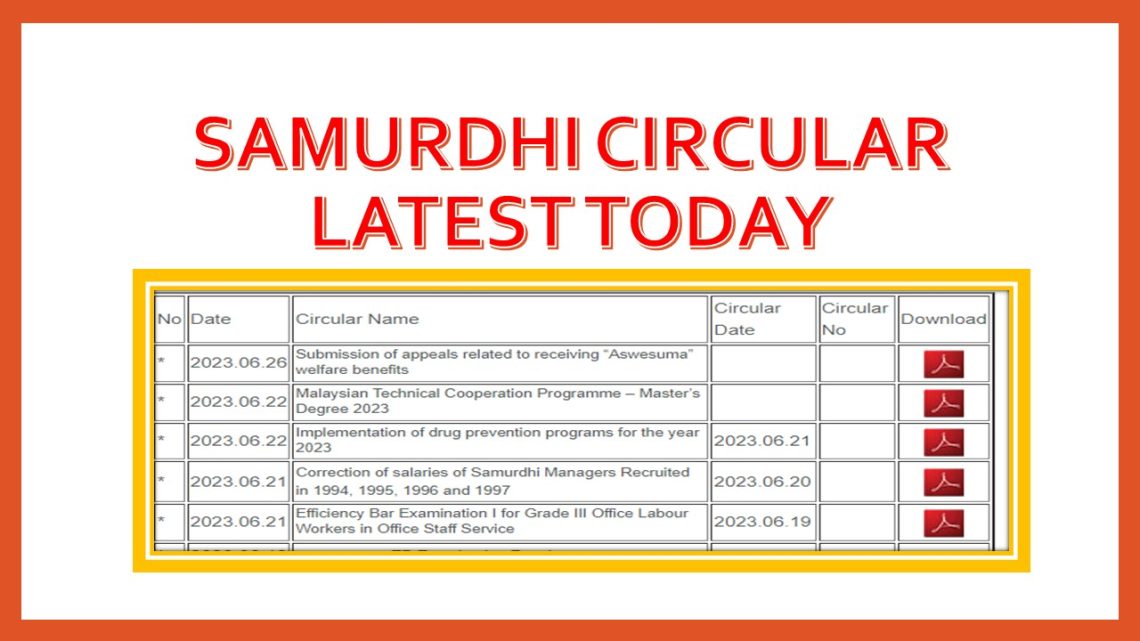 Samurdhi Circular Latest Today | Samurdhi Name List July 2023