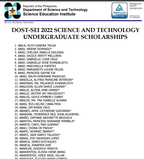DOST SEI Undergraduate Scholarship Exam Result 2023-Link List Of ...
