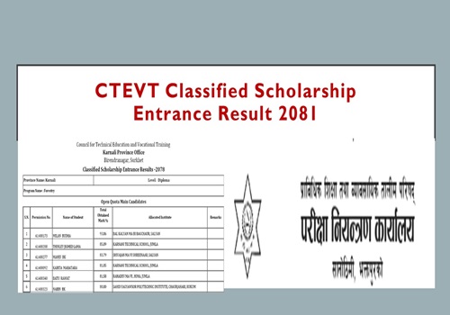 Link-www.ctevtp1.org.np Result 2081| Ctevt Classified Scholarship ...