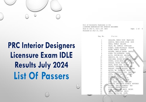 (PDF's) PRC Interior Designers Licensure Exam Result July 2024 Passers ...