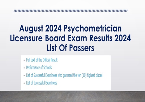Out-PRC Psychometrician Licensure Exam 2024 Result (19 Aug)| BLEPP ...