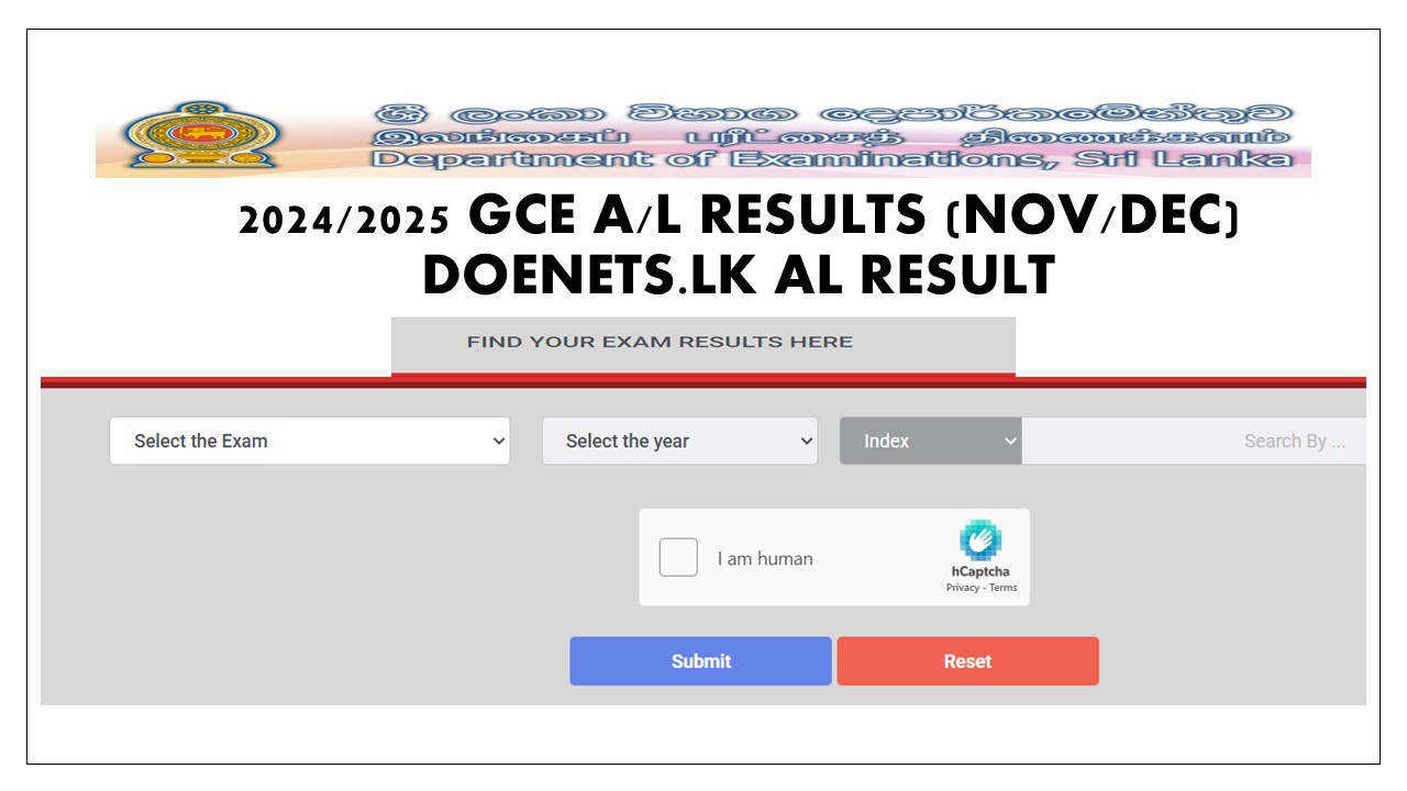 2024/2025 GCE A/L Results (Nov/Dec) doenets.lk AL Result Release Date