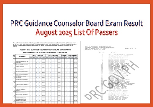 Link-PRC Guidance Counselor Board Exam Result August 2025 List Of ...
