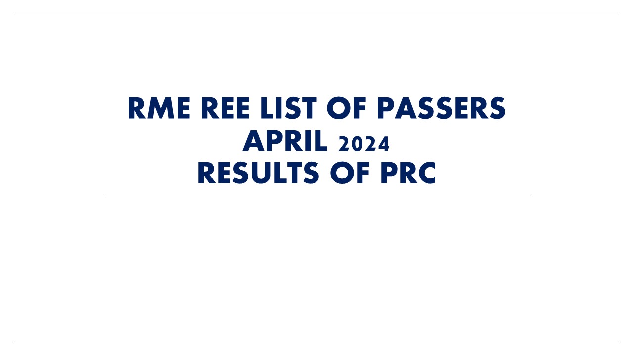 REE List of Passers 2024 | RME List of Passers @prc.gov.ph