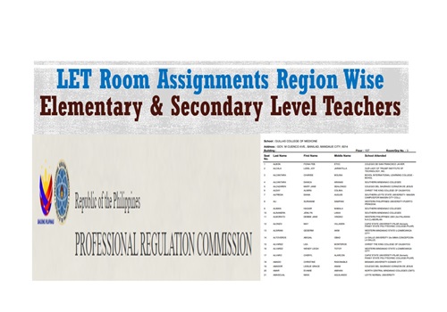 OUT-LET Room Assignment September 2024-@prc.gov.ph Room Assignment LET ...
