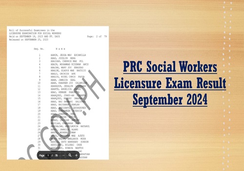 OUT-PRC Social Worker Licensure Exam 2024 (SWLE) Results Top 1 ...