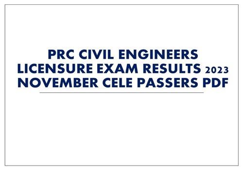 PRC Civil Engineers Licensure Exam Results 2023 November CELE passers pdf
