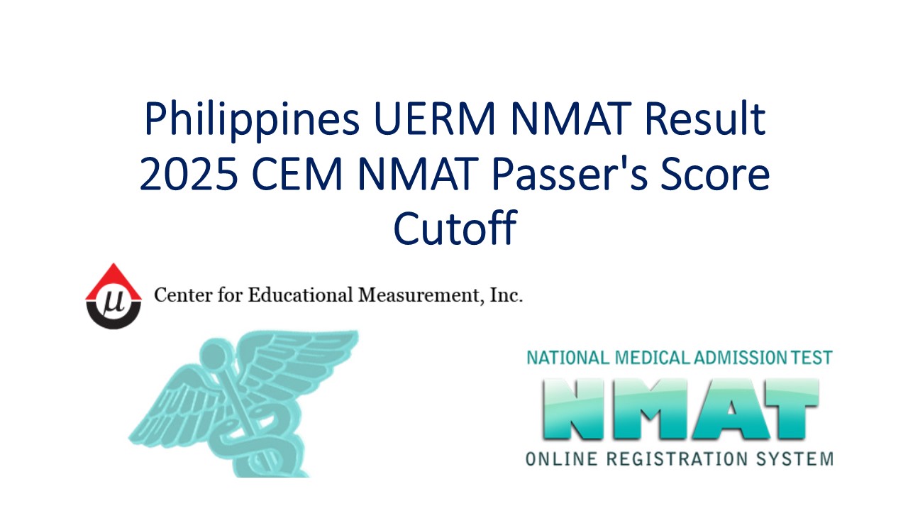Philippines UERM NMAT Result 2025 CEM NMAT Passer's Score Cutoff
