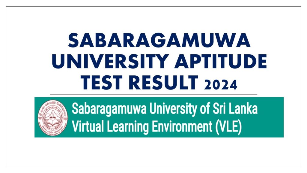 Sabaragamuwa University Aptitude Test Result 2024 SUSL Exam Results vle ...