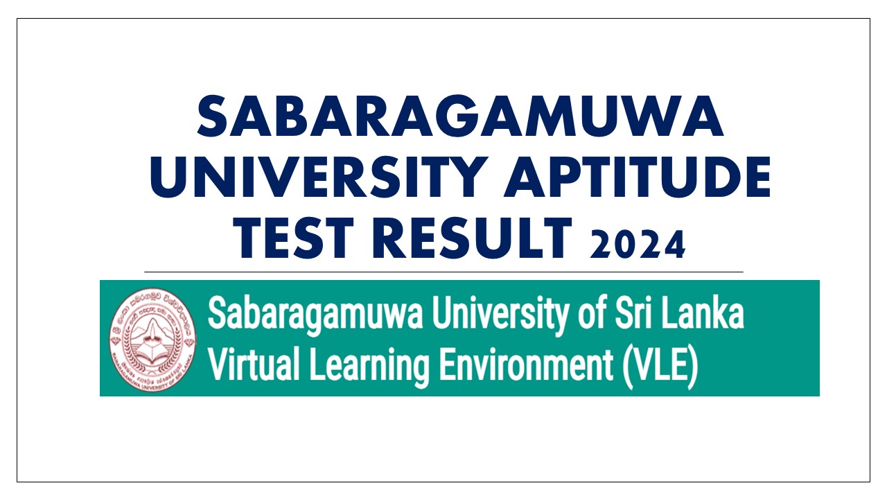 Sabaragamuwa University Aptitude Test Result 2024 SUSL Exam Results vle ...
