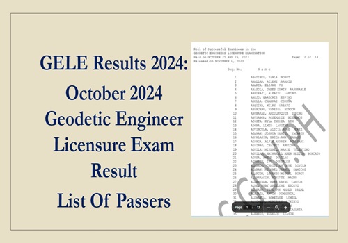 OUT-October 2024 GELE Results Geodetic Engineering Board Exam Results ...