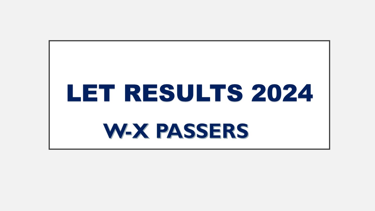 LET Results 2024 W-X Passers Secondary Level