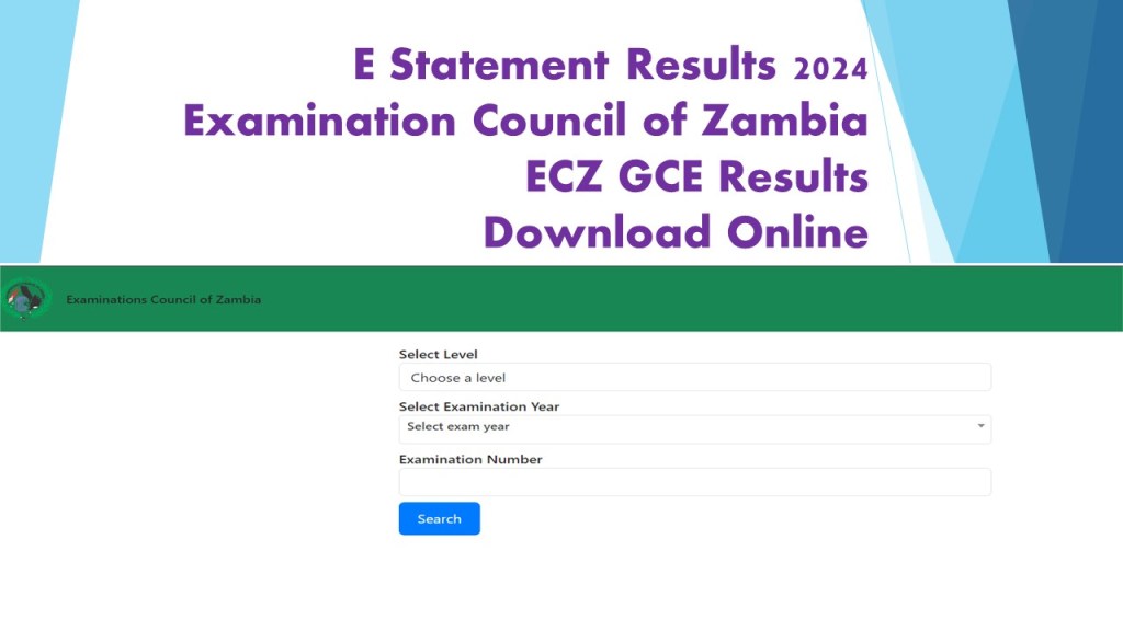 E Statement Results 2024 Examination Council of Zambia ECZ GCE Results ...