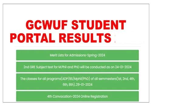 GCWUF Student Portal Results 2025 | GCWUF Results Merit List Admission's