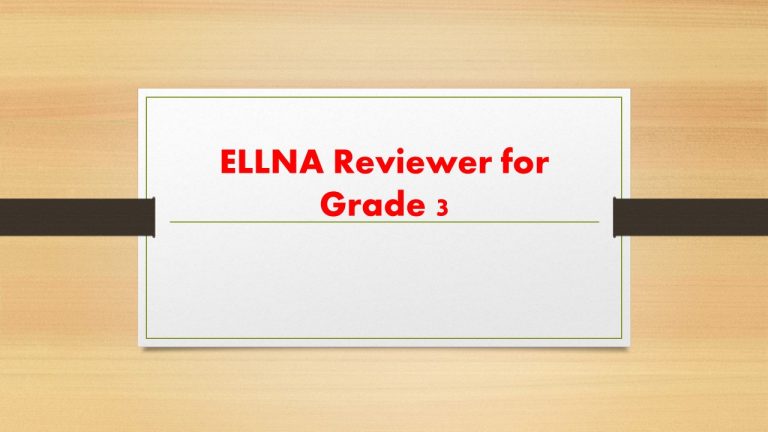 ELLNA Reviewer for Grade 3 Pdf Download Answer Sheet Philippine