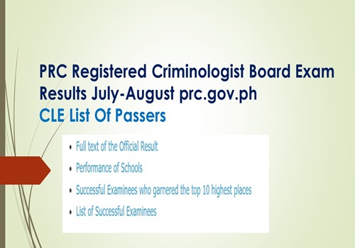 CLE Results Jul-Aug 2024 (August 22) Criminology Board Exam Full List ...