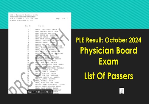 Link-Physician Board Exam Result October 2024 List Of Passers Top 10 ...