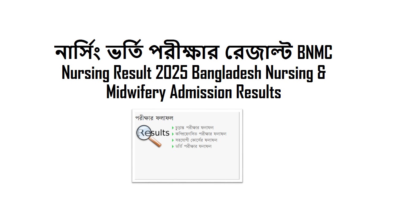নার্সিং ভর্তি পরীক্ষার রেজাল্ট BNMC Nursing Result 2025 Bangladesh ...