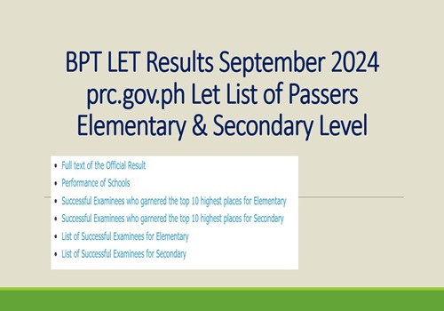 OUT-BPT LET 2024 Results September Full List of Passers| LET Top 10 ...