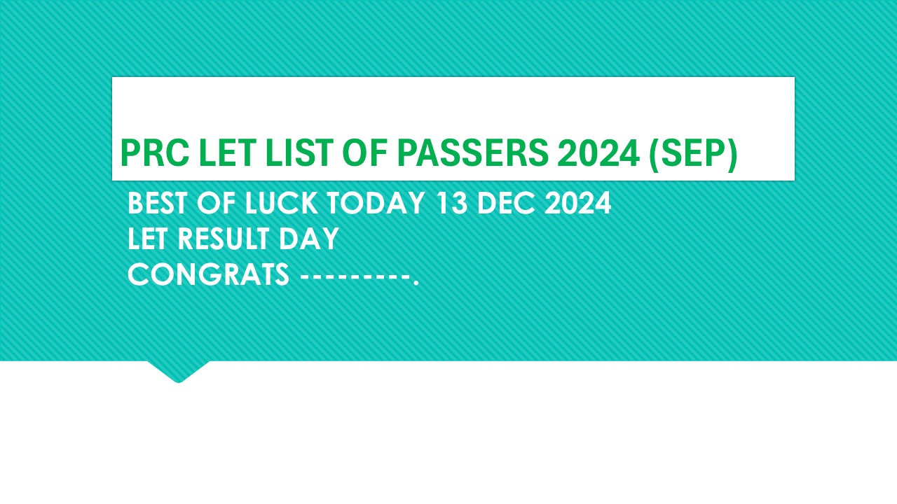 PRE LET List of Passers 2024 | Top 10 Schools