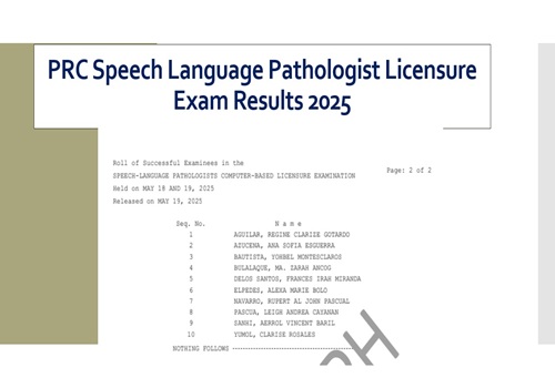 Link-November 2025 Speech Language Pathology Licensure Result Pathology ...
