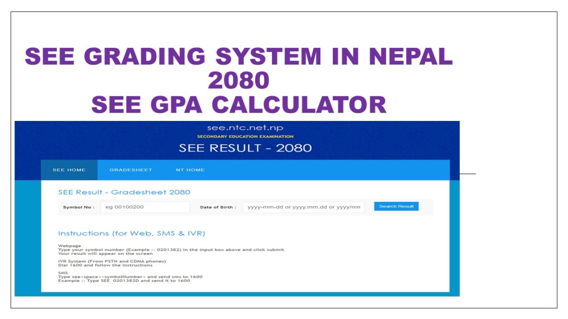 SEE Grading System in Nepal 2080-2081 | SEE GPA Calculator Grade Sheet ...
