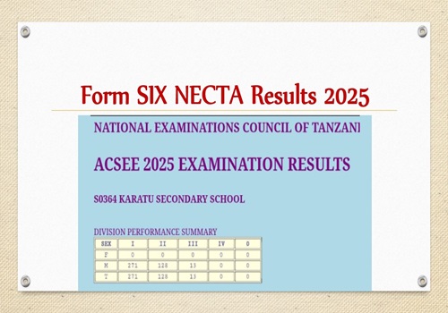 OUT-NECTA Form Six Results 2025/2026-Link matokeo ya Form Six Necta ...