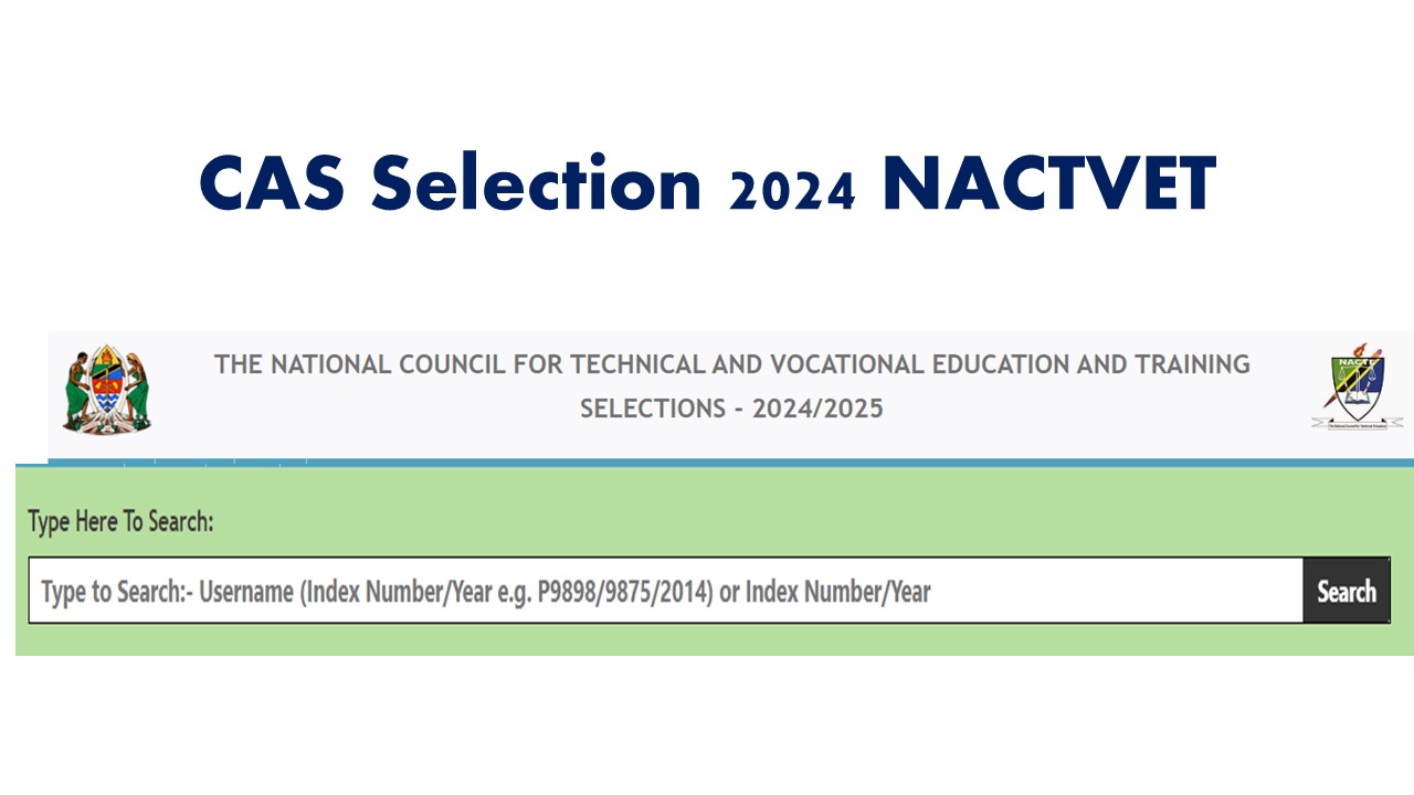CAS Selection 2024 List NACTVET Tanzania Results Index Number Wise ...