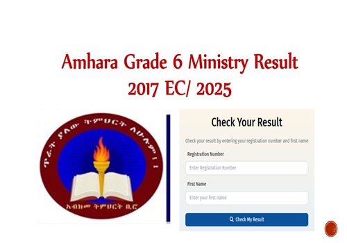 OUT-Amhara Grade 6 Ministry Result 2017/ 2025| የአማራ 6ኛ ክፍል ውጤት ካርድ Download