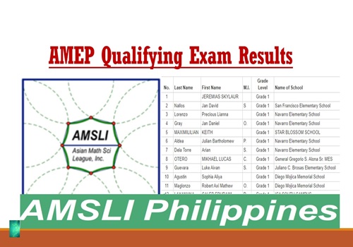 AMEP Qualifying Exam Results 2025-2026| AMSLI Philippines Qualifying ...