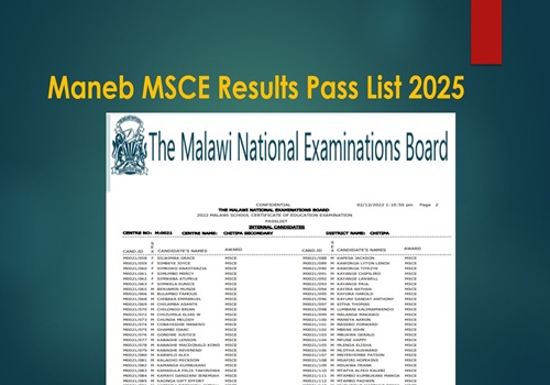 OUT-Maneb MSCE Results 2025-Link Malawi National board Exam Pass List ...