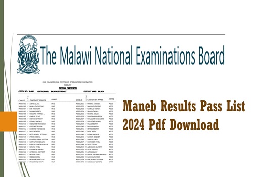 OUT-MANEB Results Pass List 2024 Pdf Download District wise Malawi MSCE JCE PSLCE Pass Lists