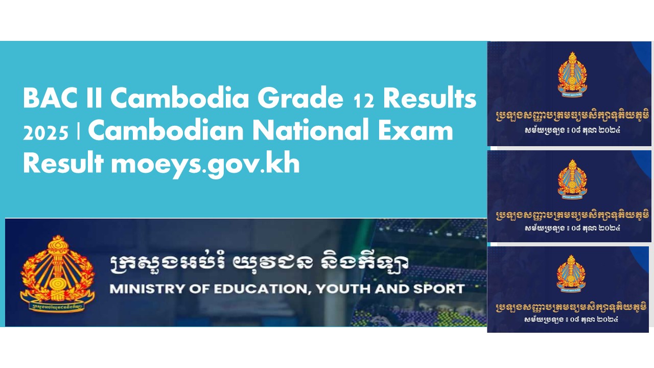 BAC II Cambodia Grade 12 Results 2025 | Cambodian National Exam Result ...