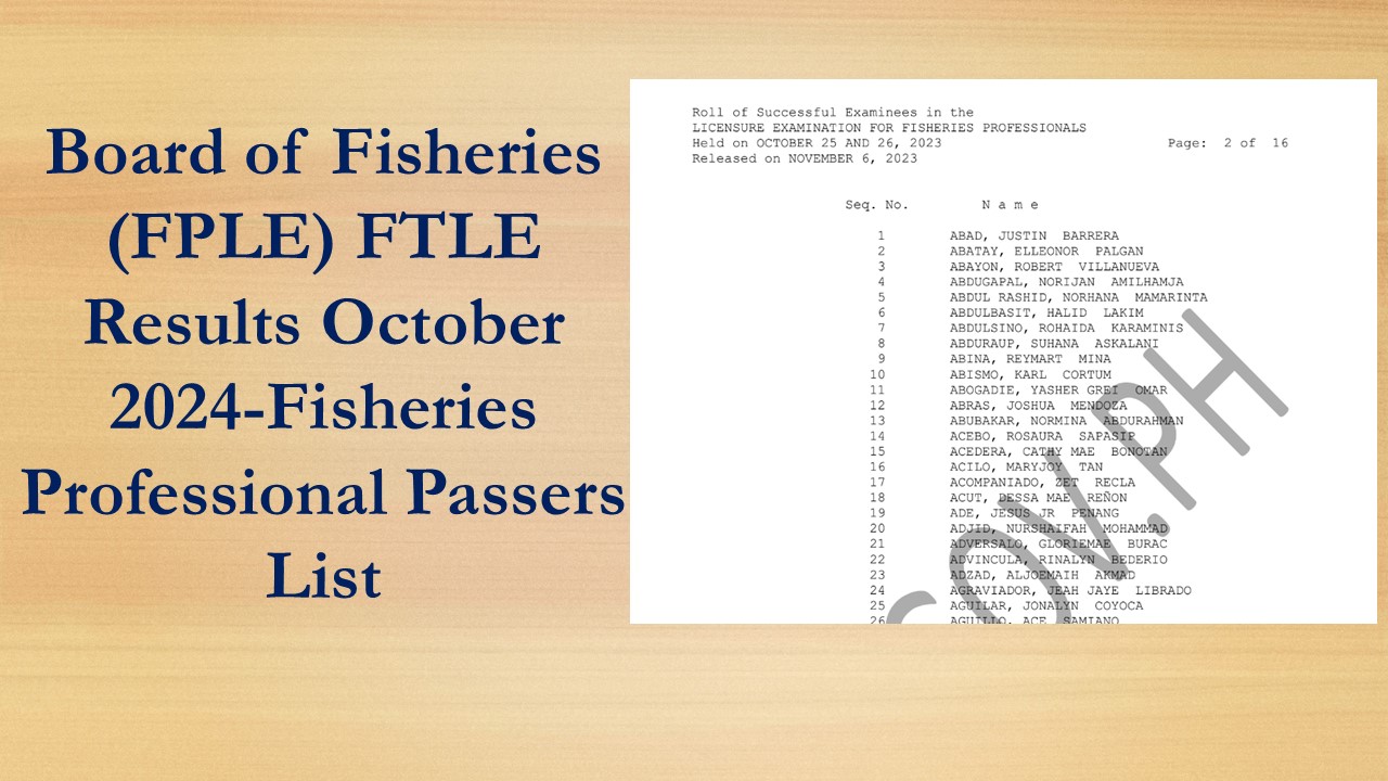 Board of Fisheries (FPLE) FTLE Results October 2024-Fisheries ...