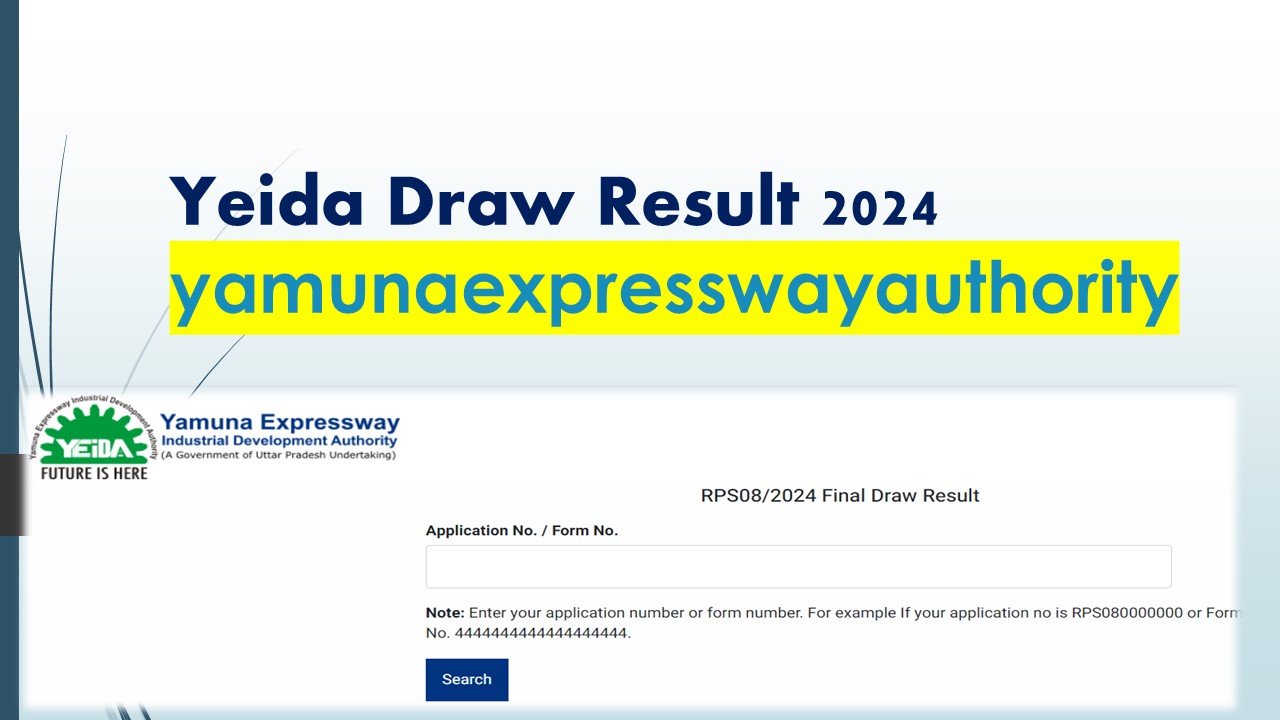 Yeida Draw Result 2024 Yamuna Express RPS08/2024 Final Draw Result