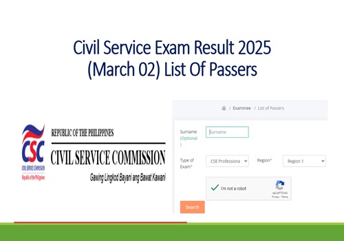 2025 Civil Service Exam Result (May 02) CSE Professional Level ...